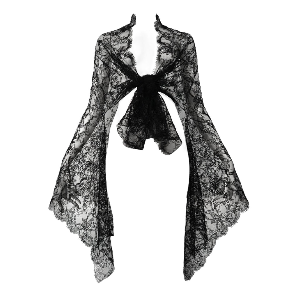 Chanel Black Floral Lace Cape – Bella Ling